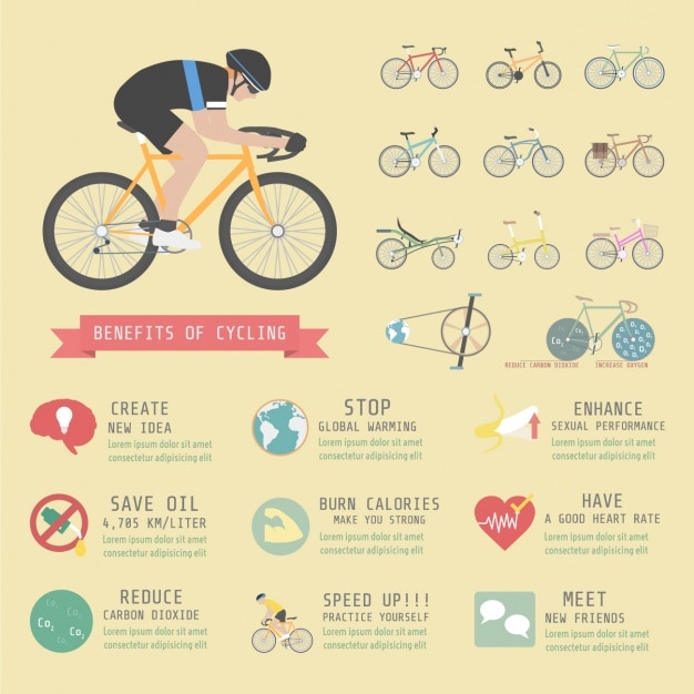Vibrant Cycling Infographic Showcases Benefits of Biking | Jiffy Designs