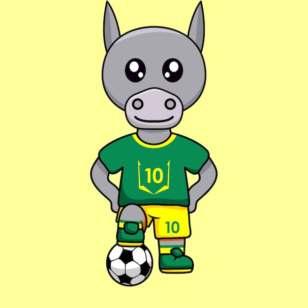 Adorable Donkey Soccer Player in Green Jersey | Jiffy Designs