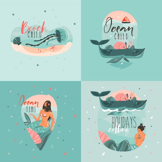 Vibrant Ocean-Themed Graphics Collection with Diverse Illustrations ...