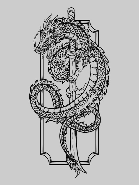 Majestic Serpent Guardian Coiled Around Ornate Shield | Jiffy Designs