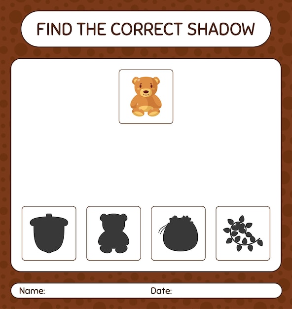 Adorable Teddy Bear Silhouette Matching Game | Jiffy Designs
