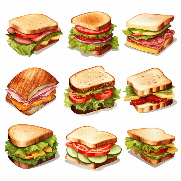 Delectable Sandwich Assortment: A Vibrant Collection of Savory Delights ...
