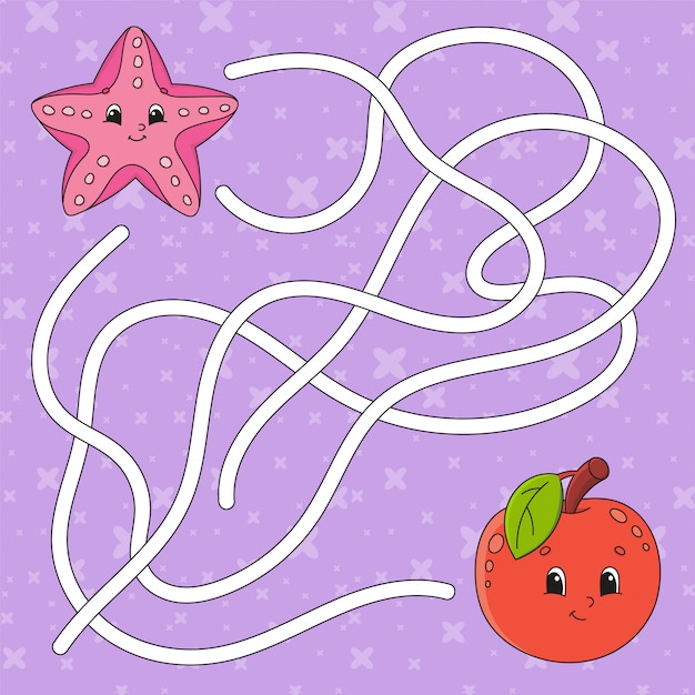 Whimsical Starfish and Smiling Apple Maze | Jiffy Designs