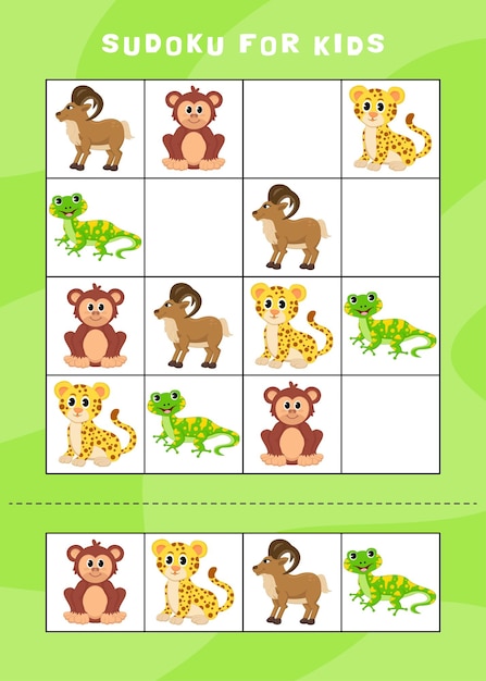 Adorable Animal-Themed Sudoku Puzzle for Children | Jiffy Designs