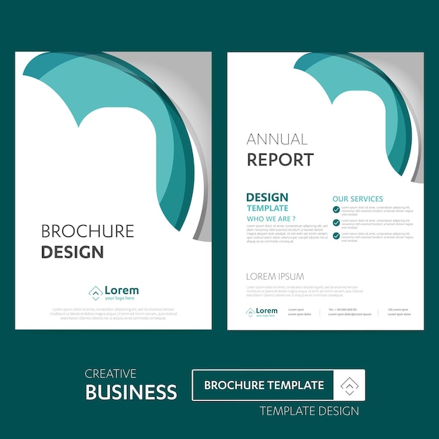 Elegant Teal and White Brochure Design with Flowing Shapes | Jiffy Designs
