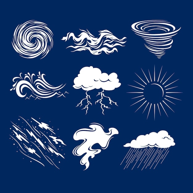 Captivating Collection of Iconic Weather Symbols in Minimalist Style ...
