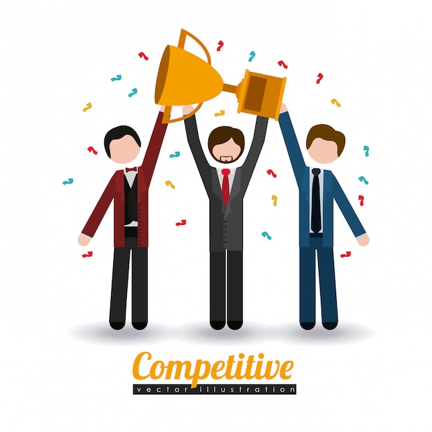 Triumphant Businessmen Celebrate Competitive Success | Jiffy Designs