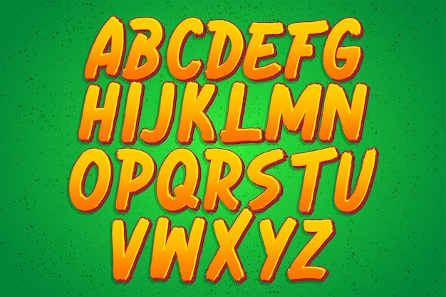 Vibrant Yellow Alphabet Letters on a Green Background | Jiffy Designs