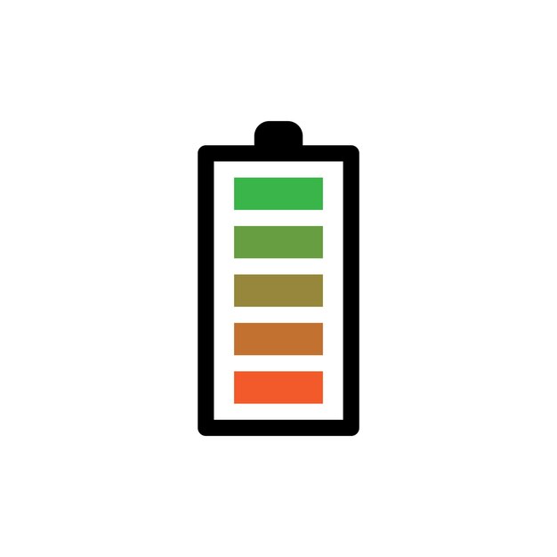 Colorful Battery Indicator on Minimalist Background | Jiffy Designs