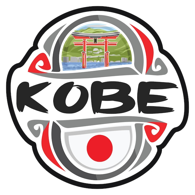 Vibrant Kobe Emblem with Iconic Japanese Imagery | Jiffy Designs