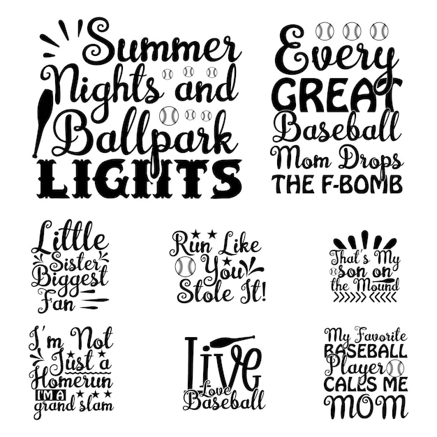 Playful Baseball-Themed Typography and Graphic Collection | Jiffy Designs