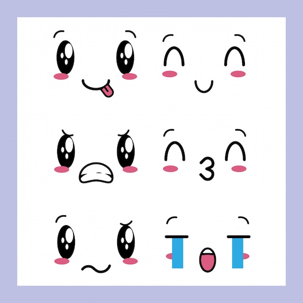 Adorable Anime-Style Facial Expressions with Expressive Eyes | Jiffy ...