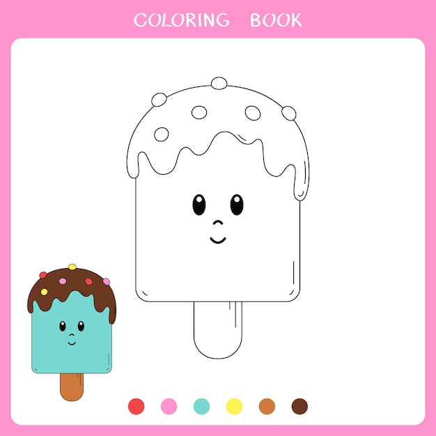 Delightful Ice Cream Popsicle Coloring Page | Jiffy Designs