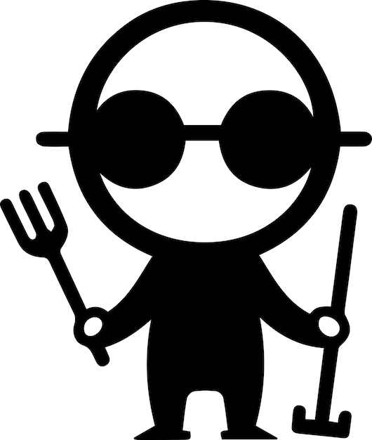 Cheerful Dining Stick Figure with Utensils | Jiffy Designs