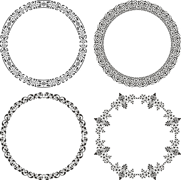 Ornate Circular Frames with Intricate Floral Patterns | Jiffy Designs