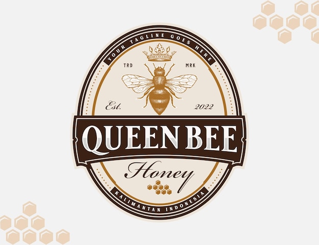 Regal and Radiant Queen Bee Honey Label Design | Jiffy Designs