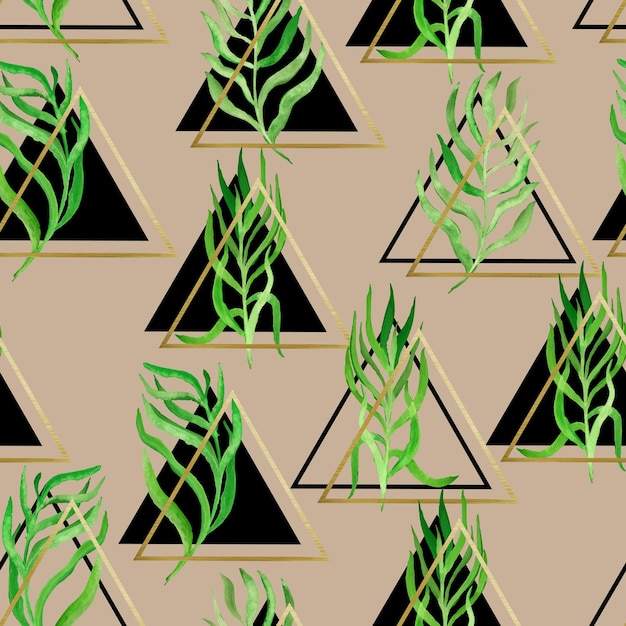 Vibrant Geometric Leaf Patterns in Triangular Arrangement | Jiffy Designs