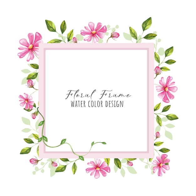 Delicate Floral Frame with Vibrant Pink Blooms and Foliage | Jiffy Designs