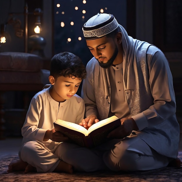 Father and Son Bonding Over Shared Wisdom in Cozy Evening | Jiffy Designs