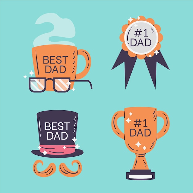 Vibrant Collection of Best Dad Themed Icons and Symbols | Jiffy Designs