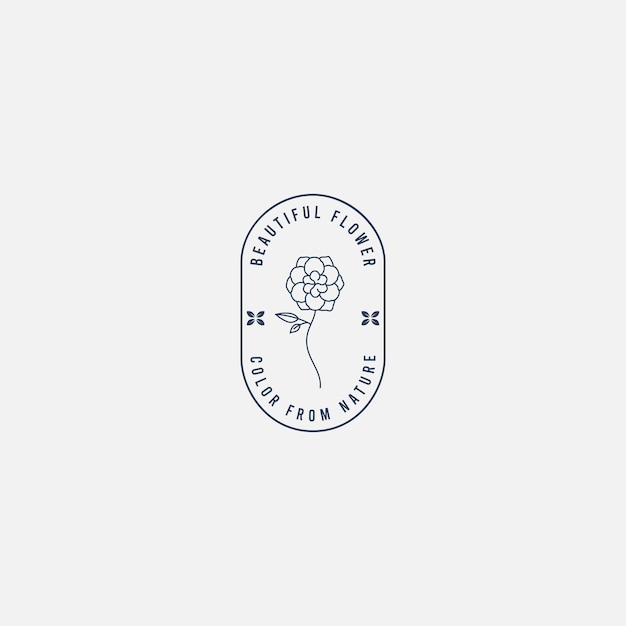 Vintage-Inspired Floral Oval Emblem with Botanical Illustration | Jiffy ...