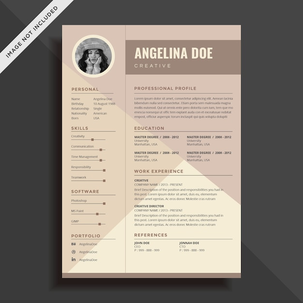Vintage-Inspired Resume Template with Portrait and Elegant Typography ...