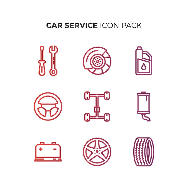 Car Service Icon Collection: Essential Automotive Maintenance Symbols ...