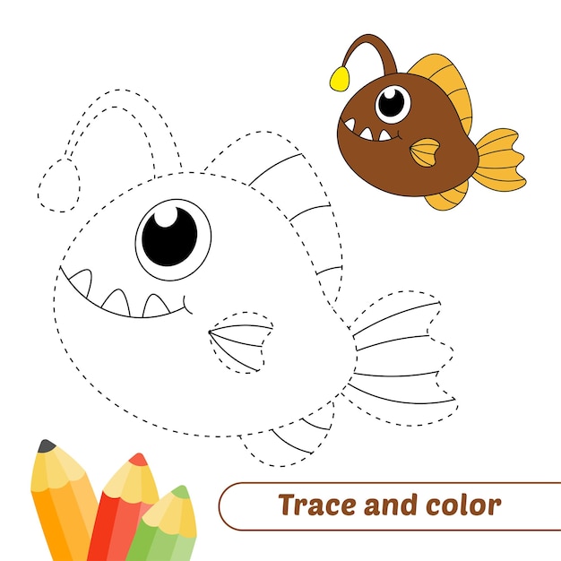 Adorable Angler Fish: Trace and Color the Cute Creature | Jiffy Designs