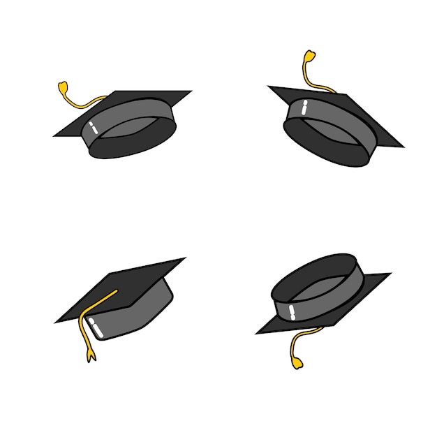 Graduation Caps in Stylized Artistic Illustration | Jiffy Designs