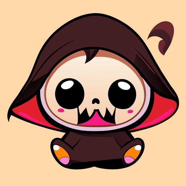 Adorable Hooded Creature with Big Eyes and Cute Expression | Jiffy Designs