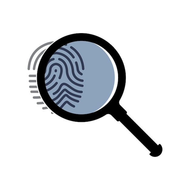Magnifying Glass Examining Fingerprint Graphic | Jiffy Designs