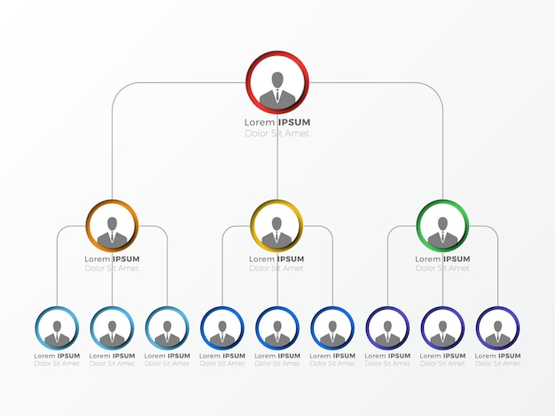 Organizational Structure with Diverse Team Members and Hierarchy ...