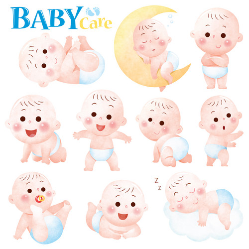 Vector Illustration Of Cartoon Baby Character. Cute Baby. | Jiffy Designs