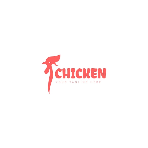 Vibrant Red Chicken Logo with Playful Silhouette | Jiffy Designs