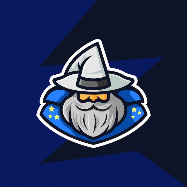 Enchanting Wizard Mascot with Captivating Starry Design | Jiffy Designs