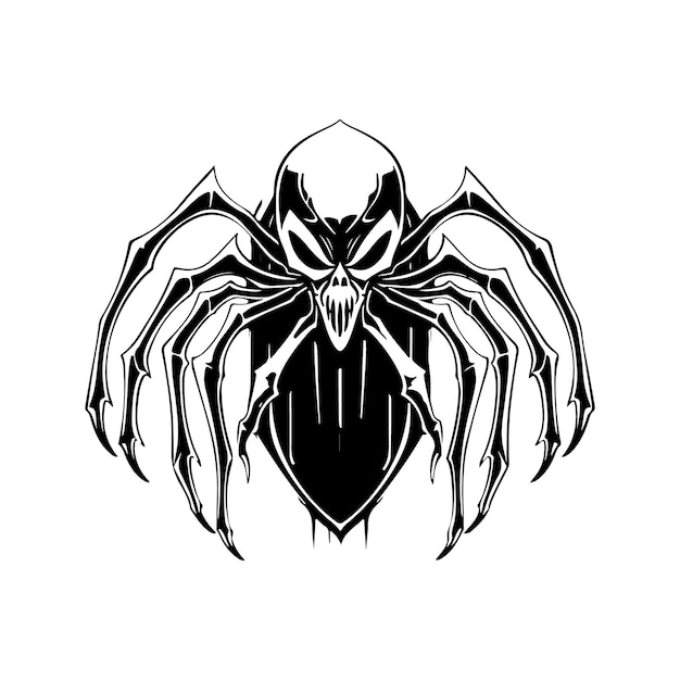Fearsome Arachnid Emblem: A Striking Monochrome Spider Design | Jiffy ...