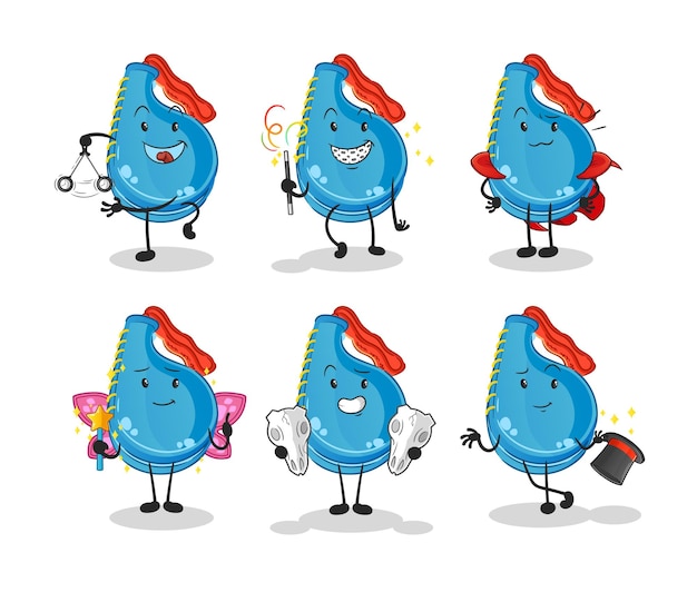 Cheerful Water Drop Mascot Collection with Diverse Expressions and ...
