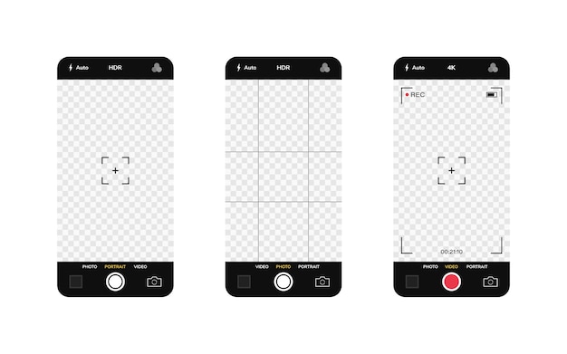 Minimalist Smartphone Camera Interface with Grid Overlay | Jiffy Designs