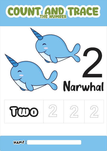 Adorable Narwhals: A Counting and Tracing Adventure | Jiffy Designs