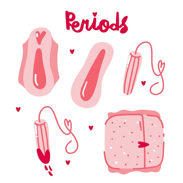 Playful Period Icons: Feminine Symbols in Vibrant Pink | Jiffy Designs