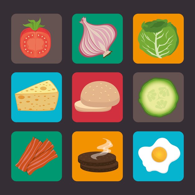 Vibrant Culinary Icons: A Flavorful Collection of Diverse Ingredients ...