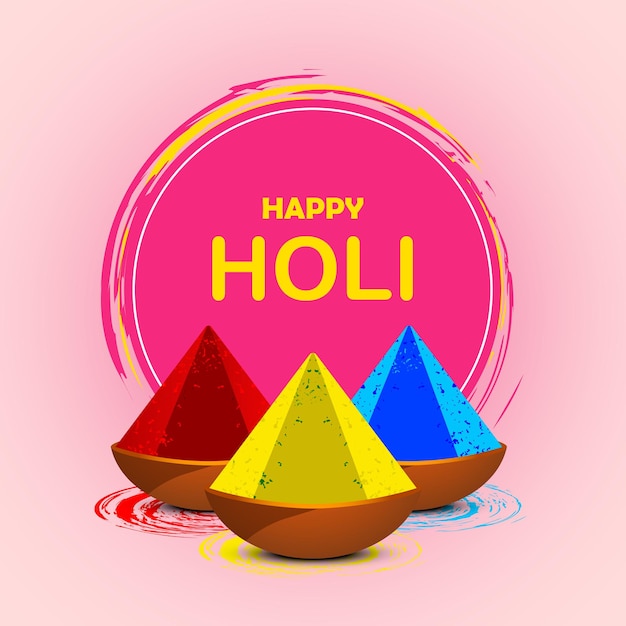Vibrant Holi Festival Celebration with Colorful Pyramids and Text ...