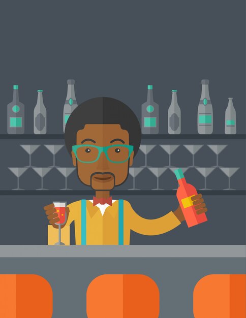 Smiling Bartender Serving Drinks at a Stylish Bar | Jiffy Designs