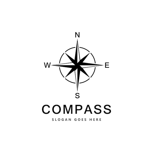 Elegant Compass Rose with Minimalist Directional Design | Jiffy Designs