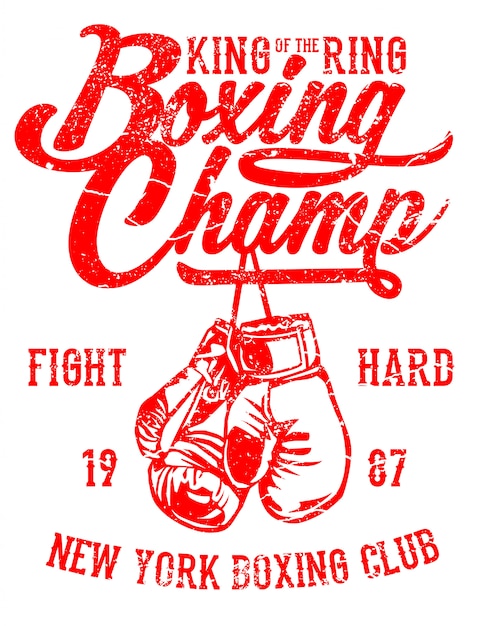 Vintage Boxing Champ Poster with Retro Typography and Gloves | Jiffy ...