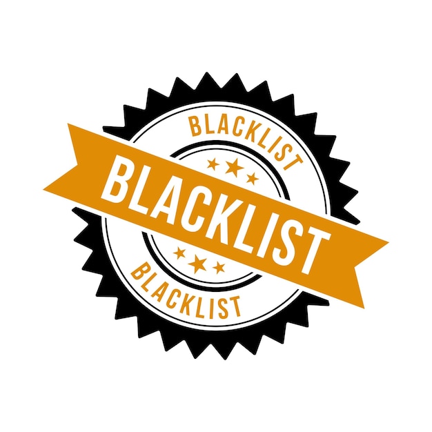 Vibrant Blacklist Badge with Ribbon and Stars | Jiffy Designs