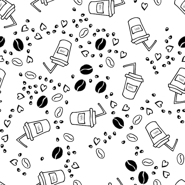 Delightful Coffee-Themed Doodle Pattern | Jiffy Designs