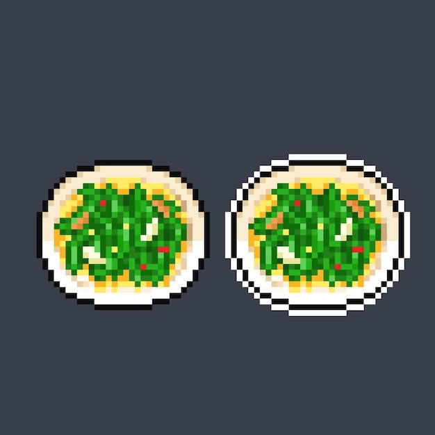 Vibrant Pixel Art Dishes Showcasing Fresh Greens | Jiffy Designs