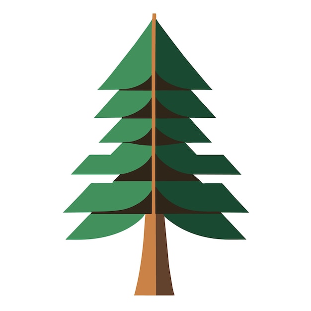 Stylized Evergreen Tree with Geometric Shapes | Jiffy Designs