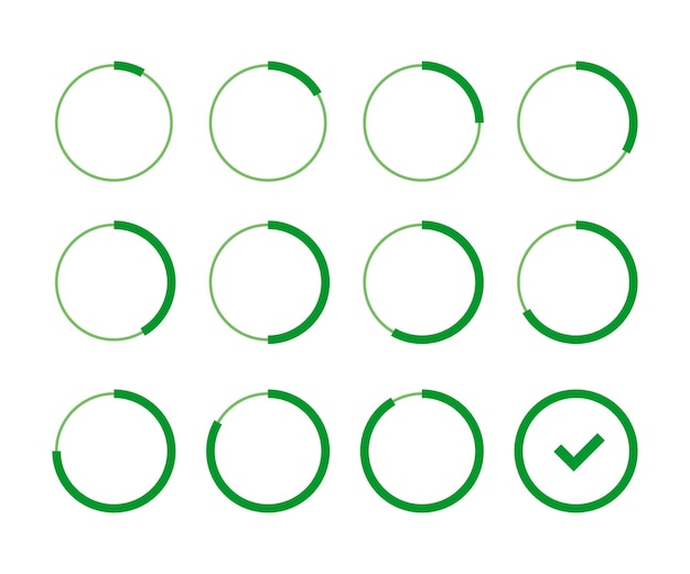 Vibrant Green Circular Indicators and Checkmark Icons | Jiffy Designs